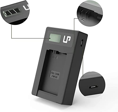 NP-FW50 Battery Charger, LCD Dual Charger Compatible with Sony Alpha A6000, A6400, A6100, A6300, A6500, A5100, A7, A7 II, A7R, A7R II, A7R2, A7S, A7S II, A7S2, A5000, A3000, RX10, NEX-3/5/7 Series