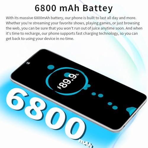 RAYPUR Cell Phone S30 Ultra 7.0HD Android13 5G Phone 8GB 256GB Smartphone 6800mAh 108MP Face Unlock NFC Snapdragon 8 Gen2 Mobile Phones,White-256GB