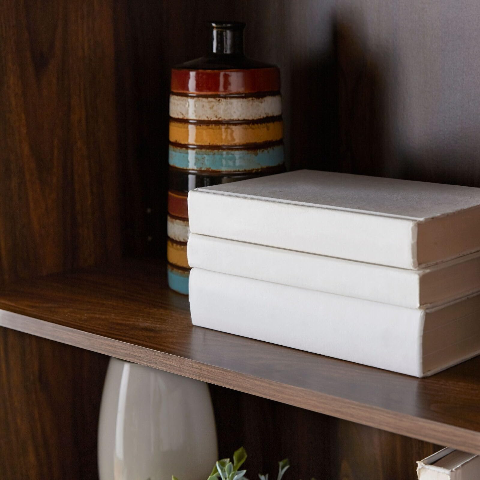 Adjustable 5-Shelf Wood Bookcase Storage Shelving Book Wide Bookshelf 71" Tall Standing Shelf Bookcase for Bedroom Living Room Kitchen Office