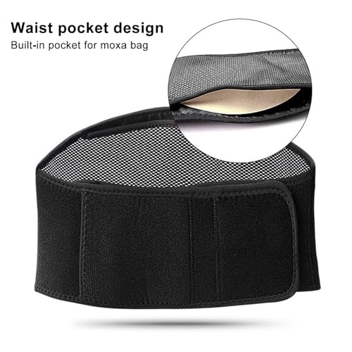 Erhigher Back Heating Pad, Adjustable Even Heating Safe Lower Back Pain Relief Electric Waist Support Vibration Massage Therapy Helpful for Lumbar Spine, Cramps Black