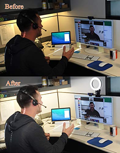 Video Conference Lighting,6.3" Selfie Ring Light with Clamp Mount for Video Conferencing,Webcam Light with 3 Light Modes&10 Level Dimmable for Laptop/PC Monitor/Desk/Bed/Office/Makeup/YouTube/TIK Tok