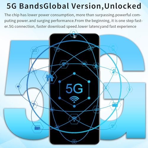 S30 Ultra Cellphones 5G Smartphone 6800mAh 8GB RAM 256GB ROM 7.0 in Face Unlock Cell Phone 50MP 108MP Mobile Phones Android Global Version,White-256GB