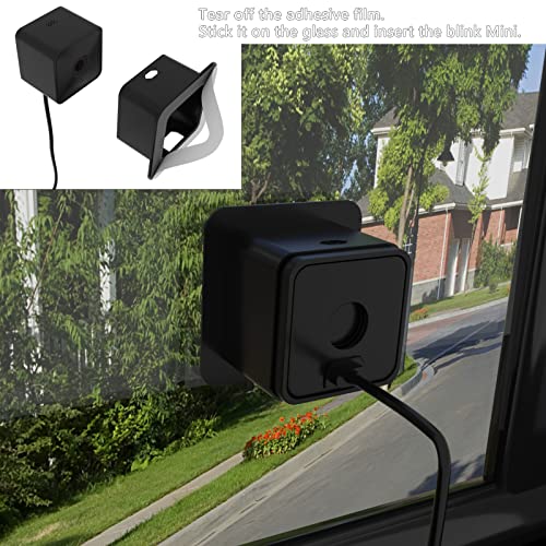 Teccle Window Mount for Blink Mini, Through Window Use Blink Mini Indoor Security Camera, No Need to Run Wiring Outdoors (Pack of 2, Black)