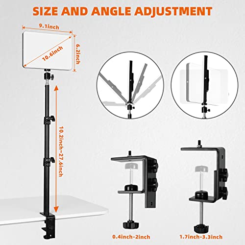 【20W 2-Pack】 RAUBAY LED Video Panel Light with Desk Mount Stand Kit , 3200K-5500K Bi-Colors Key Light with Stand C-Clamp for Live Stream, Video Conferencing, YouTube, TikTok, Make up