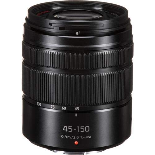 Panasonic LUMIX G VARIO 45-150mm F4.0-5.6 ASPH Mirrorless Camera Lens with Optical Stabilizer, Micro Four Thirds Mount, H-FS45150AK (USA Black)
