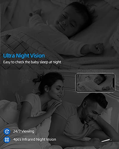 XIAOVV Home Security Cameras,2k 360 Degree 2.4ghz WiFi Security Camera,Privacy Mode,Night Vision Indoor Pet Camera with Alarm Push Phone app,SD&Cloud Storage