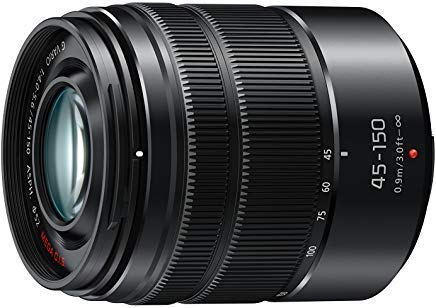 Panasonic LUMIX G VARIO 45-150mm F4.0-5.6 ASPH Mirrorless Camera Lens with Optical Stabilizer, Micro Four Thirds Mount, H-FS45150AK (USA Black)