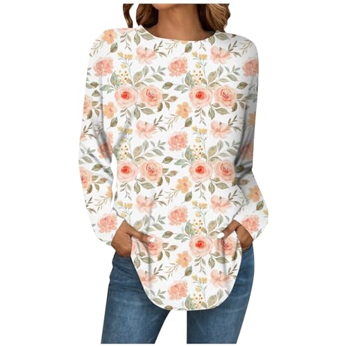 Oversized Shirts Sweatshirts for Women Fashion Pullover Camo Graphic Sweatshirts Lightweight Clothes White Shirts for Women Shirts(1-Watermelon Red,Small)