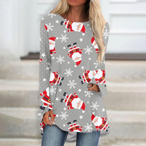 JJHAEVDY Fashion Shirts Sweatshirts for Women Trendy Sweatshirt Loose Fit Fall Outfits Lightweight Tshirts Flannel Shirts Long Sleeve Pullover(2-Light Gray,Large)