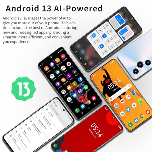 S30 Ultra New Cellphones Android Smartphone 6800mAh 8GB RAM 256GB ROM 7.0 Inch Face Unlock Cell Phone 50MP 108MP 5G/4G Global Version Mobile Phones,Black-256GB