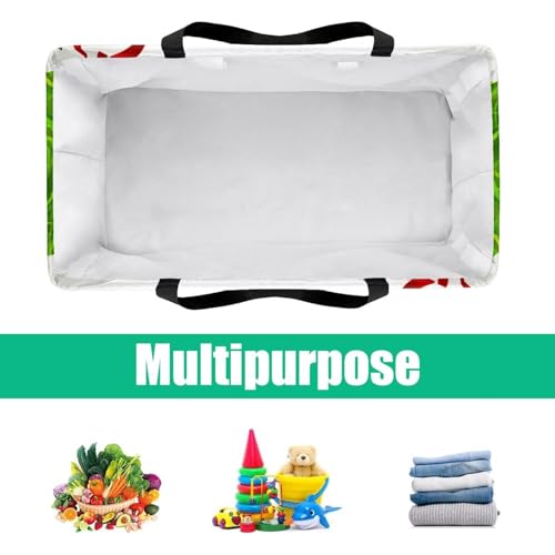 suojapuku Reusable Grocery Bags,Green grass and baseball,Lightweight Recycling Shopping Totes Bag with Handle for Groceries