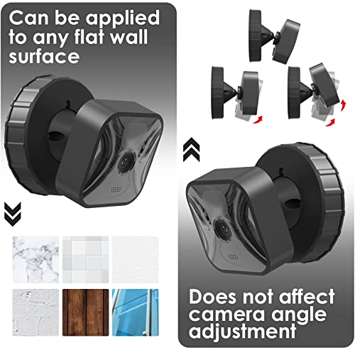 ZHANDEYUA Adhesive Wall Mount for Blink Camera No Drilling and screwing Required for Blink Outdoor/Blink Mini/Blink Indoor Camera and Most Round Mount Cameras Quick Paste Installation,Black-3 Pack