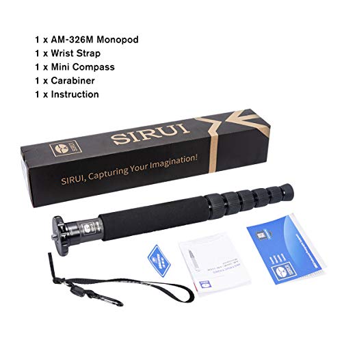 SIRUI Camera Monopod AM-326M 6 Section Carbon Fiber Portable Compact Lightweight Travel Monopod