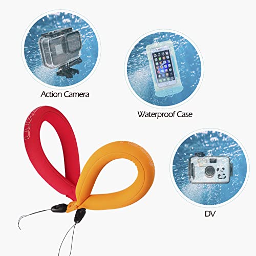 Luxebell Waterproof Camera Float, Universal Foam Floating Wrist Strap for GoPro Hero 11 10 9 8 7 6 5, Nikon, Olympus, Canon, Keys, Sunglasses and Phones Orange & Red