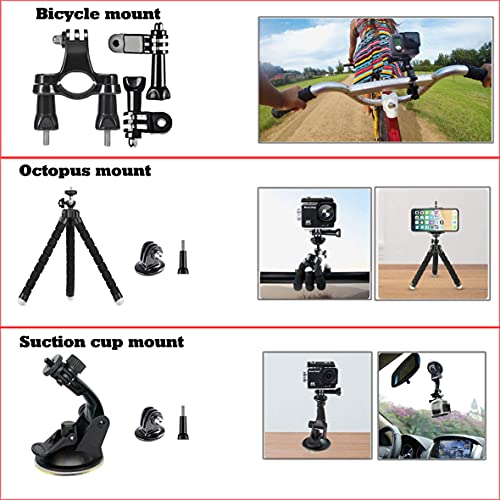 Black pro 60 in 1 Camera Accessories Kit Compatible with GoPro Hero 11 10 9 8 7, GoPro Max, GoPro Fusion, DJI Osmo Action, AKASO, APEMAN, Campark, SJCAM