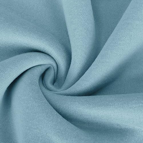 Ceboyel Women Oversized Sweatshirts Loose Fit Corded Sweatshirt Hoodie Crewneck Tunic Pullover Trendy Fall Clothes 2023 Christmas Sweatshirts for Women Light Blue 2X