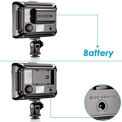 NEEWER Dimmable 176 LED Video Light Lighting Kit: 176 LED Panel 3200-5600K, 2 Pieces Rechargeable Li-ion Battery, USB Charger and Portable Durable Case for Canon, Nikon, Pentax, Sony DSLR Cameras