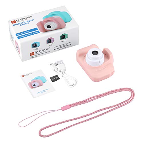 Dartwood 1080p Digital Camera for Kids with 2.0β Color Display Screen & Micro-SD Card Slot for Children - 32GB SD Card Included (Pink)
