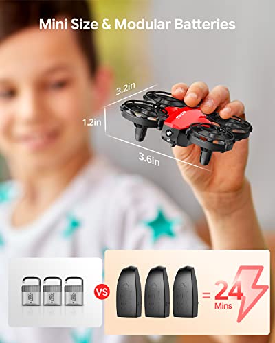 TOMZON 2 Pack A24 Drone for Kids with Battle Mode, Small RC Drone with Throw to Go, Kids Drone with Circle Fly, Self Spin, 3D Flip, 2-In-1 Quadcopter with Altitude Hold, Headless Mode, 4 Batteries