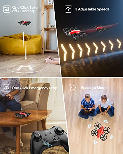 TOMZON 2 Pack A24 Drone for Kids with Battle Mode, Small RC Drone with Throw to Go, Kids Drone with Circle Fly, Self Spin, 3D Flip, 2-In-1 Quadcopter with Altitude Hold, Headless Mode, 4 Batteries