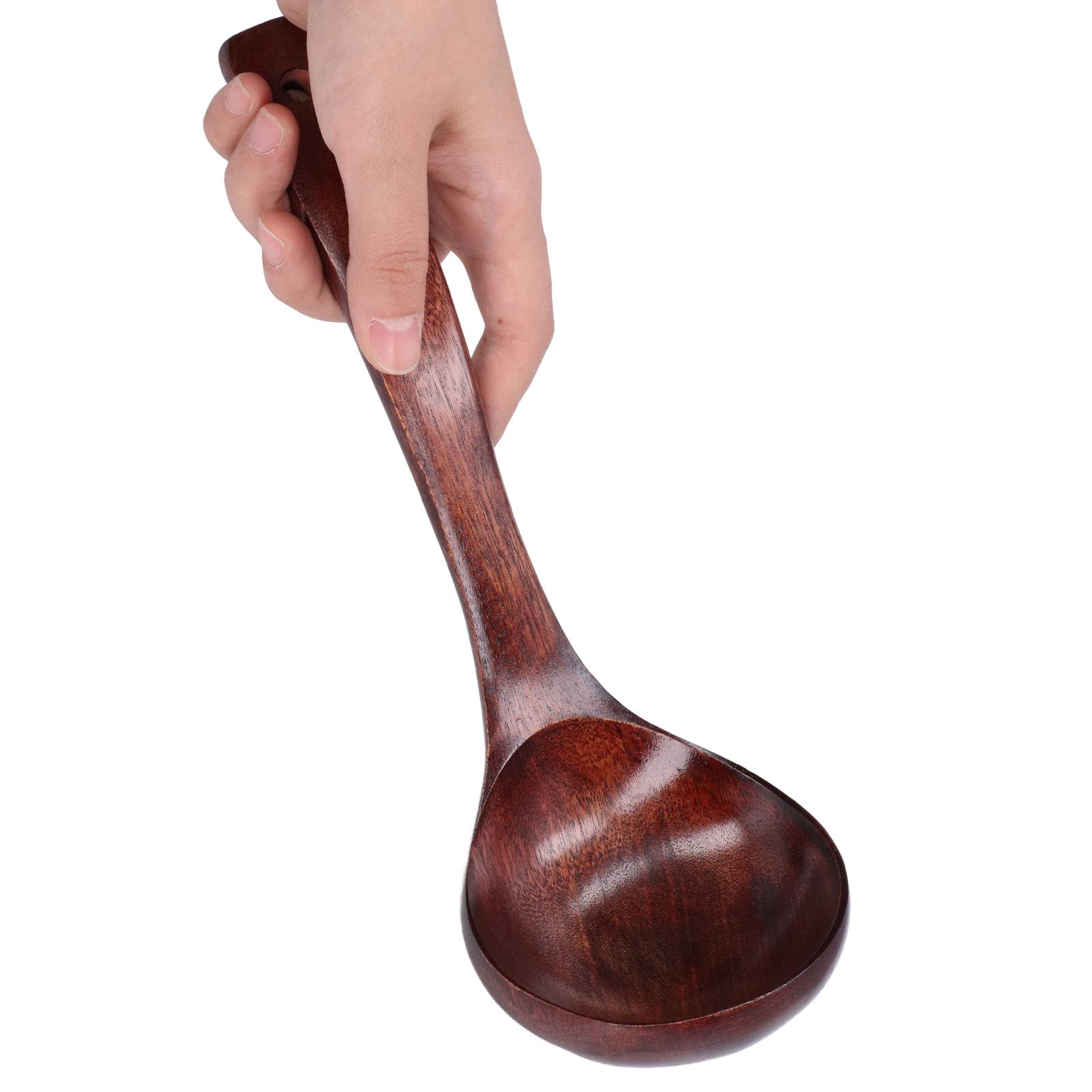 2Pcs Wooden Spoons for Cooking,Wood Spoon Scoops Wooden Ladle Spoon Nonstick Cooking Utensils for Soup Kitchen Cooking Mixing Stirring (9cm)