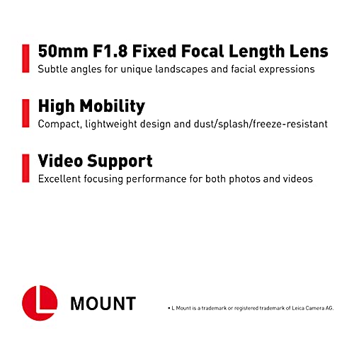 Panasonic LUMIX S Series Camera Lens, 50mm F1.8 L-Mount Interchangeable Lens for Mirrorless Full Frame Digital Cameras, S-S50