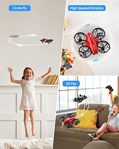 TOMZON 2 Pack A24 Drone for Kids with Battle Mode, Small RC Drone with Throw to Go, Kids Drone with Circle Fly, Self Spin, 3D Flip, 2-In-1 Quadcopter with Altitude Hold, Headless Mode, 4 Batteries