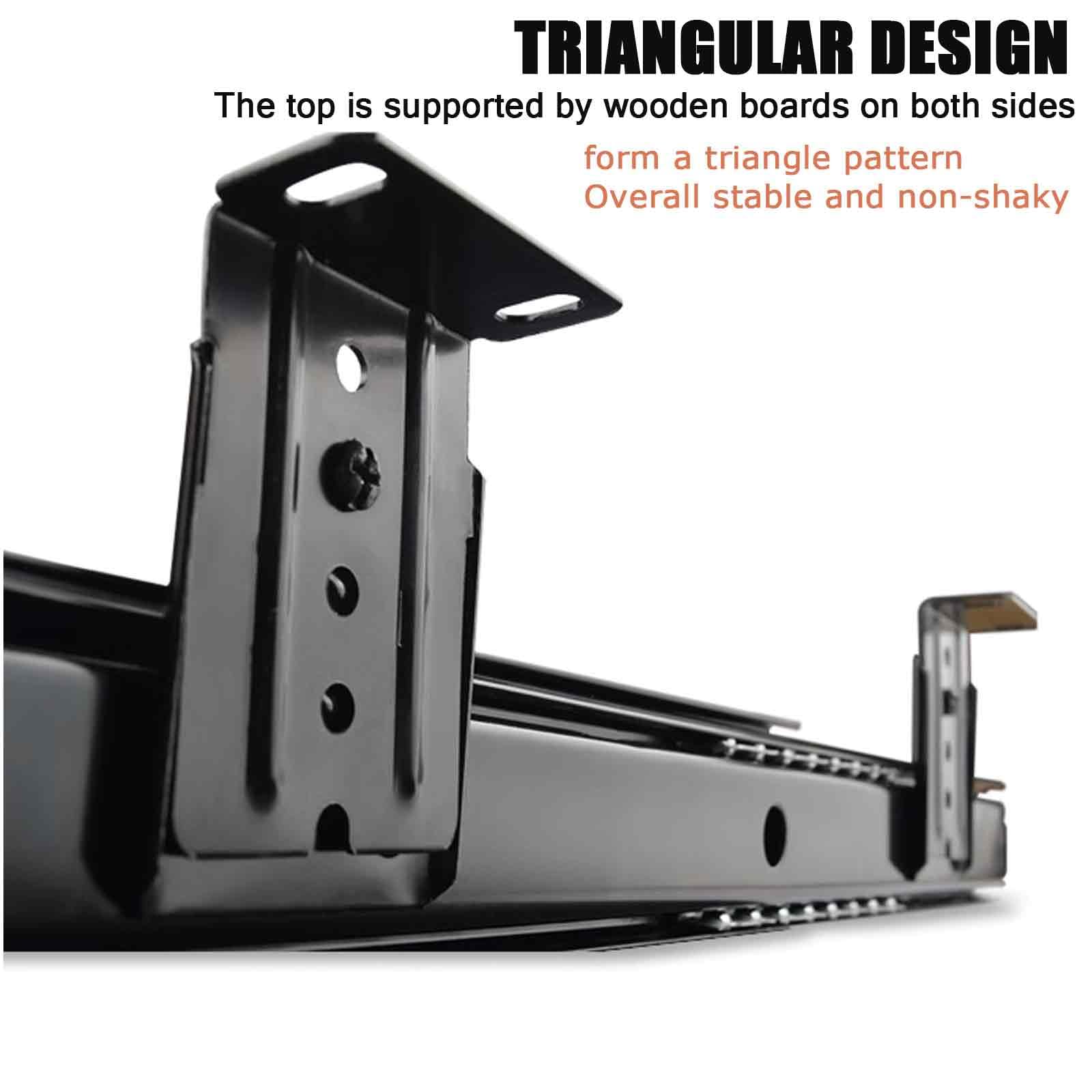Underdesk Keyboard/Mouse Tray, Under Desk Tray Slide Out, Made of Metal Steel, Reserve Pen Tray, Steel Keyboard Tray Can Rotate 360°, Ordinary Model/Mold Beam Model