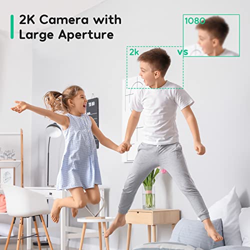 winees 2K Indoor Security Camera, QHD WiFi Camera with 2-Way Audio, 4MP Pet Camera with Phone APP, 2.4GHz, Clear IR Night Vision, Human and Motion Detection for Baby/Mom, Alexa Compatible M2
