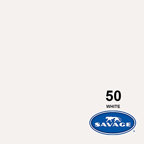 Savage Seamless Paper Photography Backdrop - #50 White (107 in x 36 ft) Made in USA