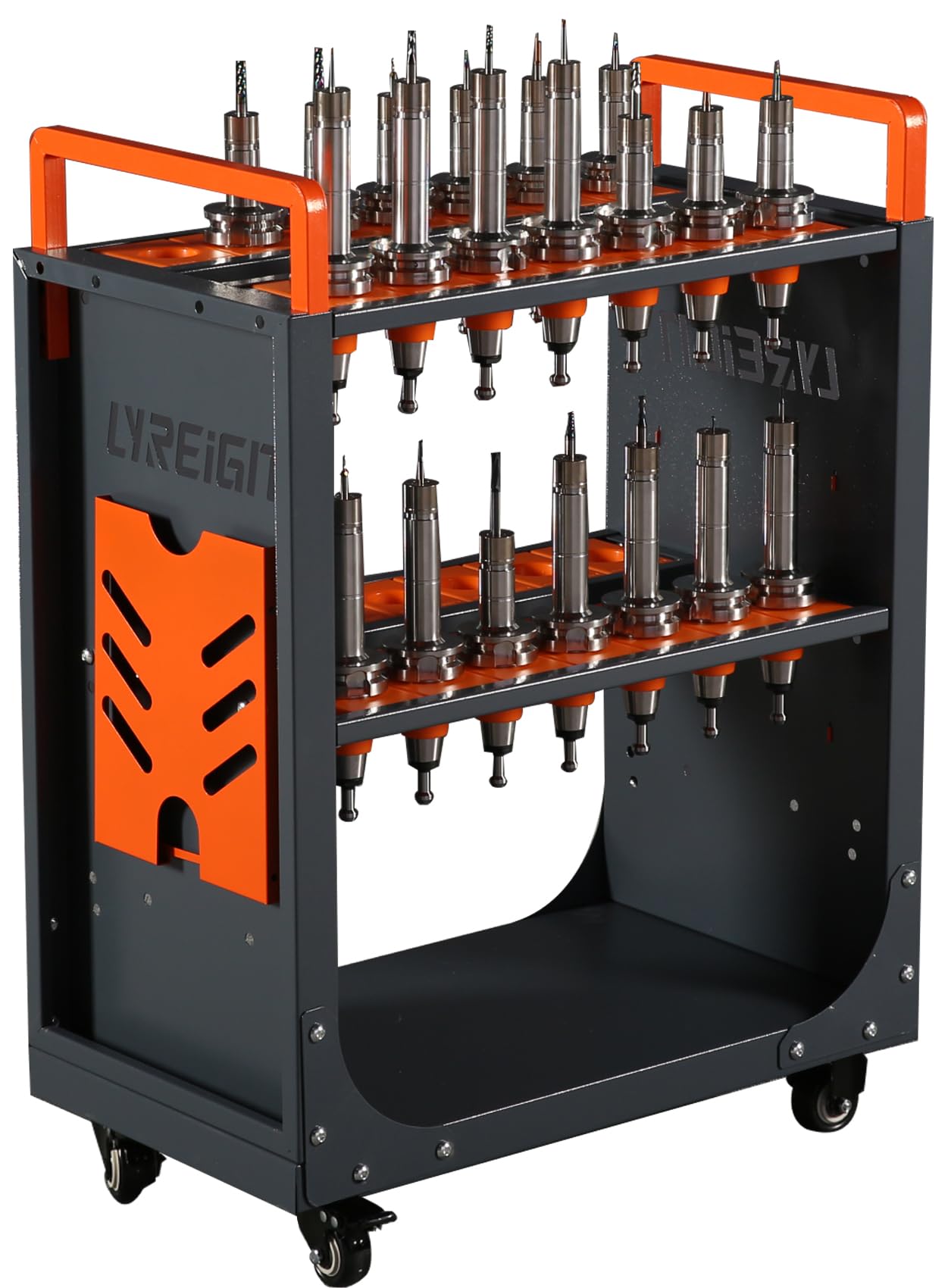 CAT50 Cart-20 Cap CNC Tool Cart，2023 New Model CNC Tool Transfer Cart， CNC Rolling Carts with Wheels， CNC Tools Holders, CNC Tools for CNC Cart, Cat 40 Tool Holder for Storehouse/Factory/Garage