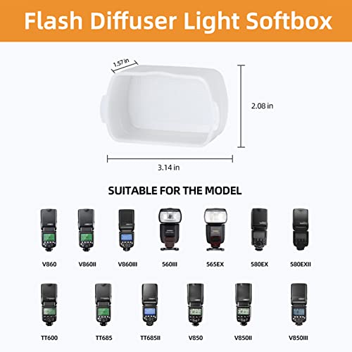 Camera Flash Bounce Diffuser Light Softbox [3-Pack] for speedlight Photography Accessories Compatible with Canon 560 565EX 580EX Godox V850 V860 TT600 TT685