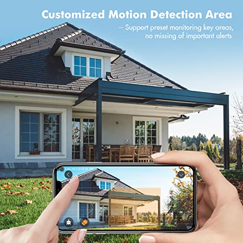 ZUMIMALL Security Cameras Wireless Outdoor, 2K 360° PTZ Outdoor Camera Wireless, Solar Security Cameras for Home, Spotlight & Siren/2.4G WiFi/3MP Color Night vision/2-Way Talk/PIR Detection/SD/Cloud