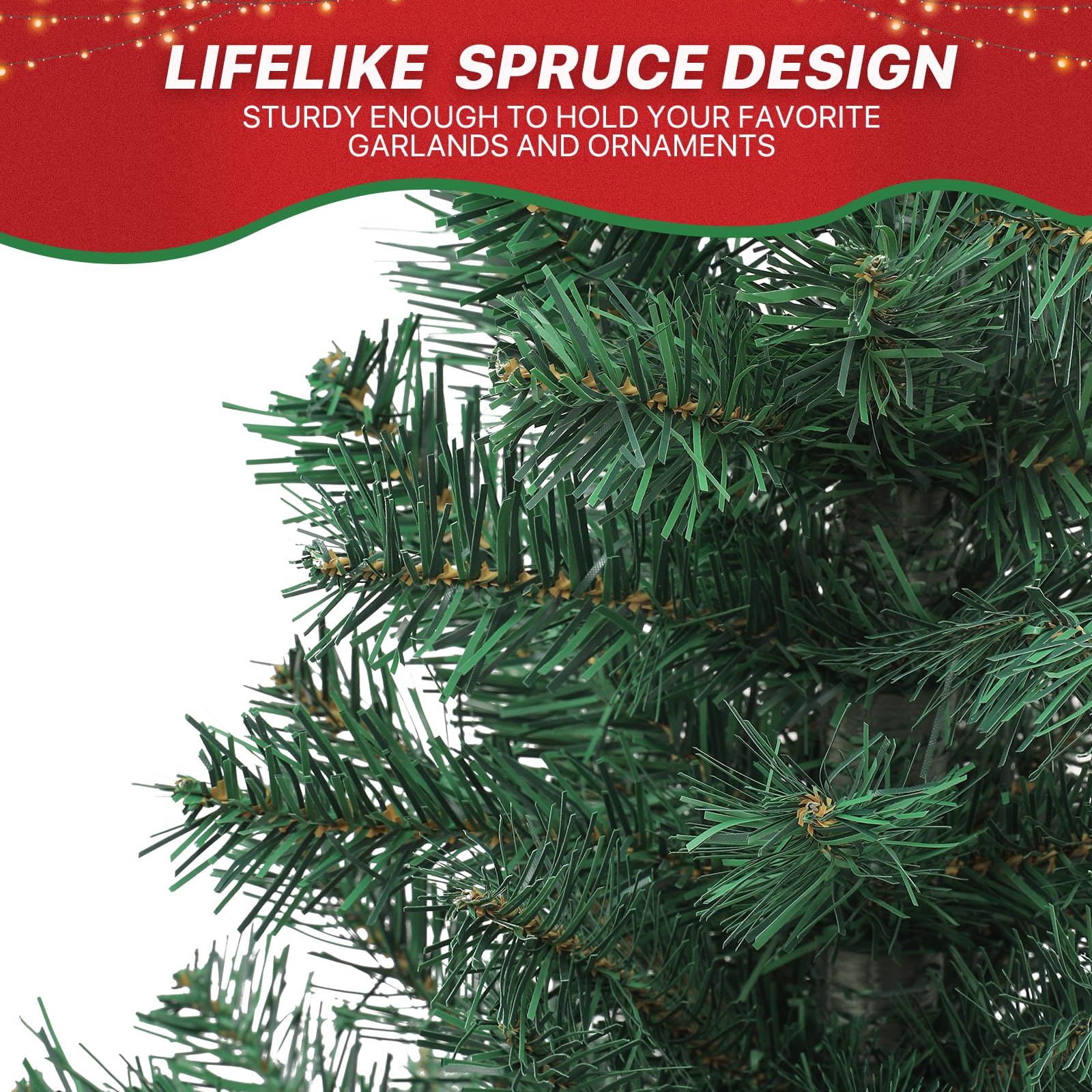 Magshion Artificial Christmas Tree, 3Ft Full Christmas Tree with 90 PVC Branch Tips, Green Christmas Tree for Home Party Decor, Easy Assemble Xmas Tree for Outdoor