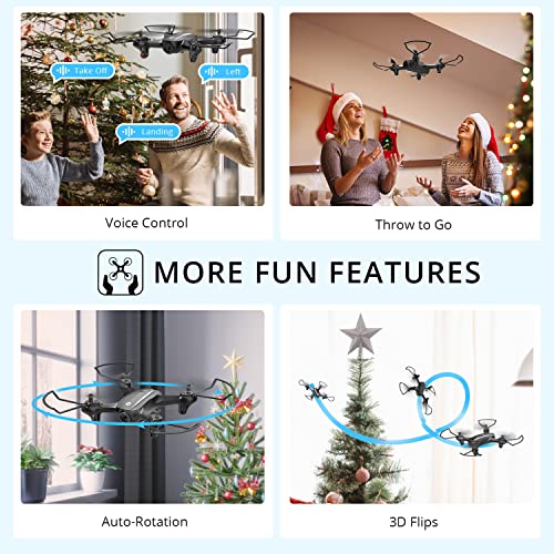 Holy Stone HS340 Mini FPV Drones with Camera for Kids 8-12 RC Quadcopter for Adults Beginners with One Key Take Off/Landing, Gravity Sensor, Headless Mode, Waypoint Fly, Throw to Go, Indoor & Outdoor