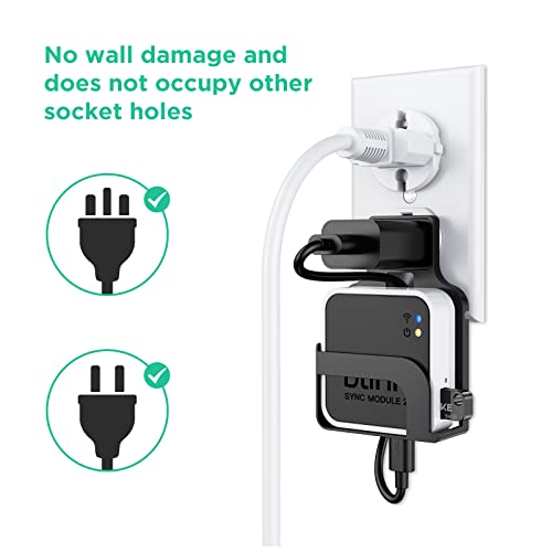 OLAIKE 64GB USB Flash Drive and Outlet Wall Mount for Blink Sync Module 2,Easy to Remove Bracket Holder with Short Cable for Blink Outdoor Indoor Security Camera(NOT Included Blink Sync Module),Black