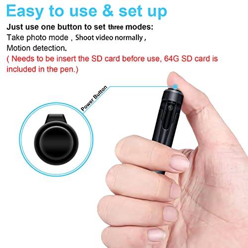 XISRU 64GB Spy Camera Hidden Camera Pen Full HD 1080P Mini Spy Pen Camera,Nanny Cam Hidden Camera, Small Hidden Camera with Motion Detection,Small Spy Camera,Secret Camera [2023 Version]
