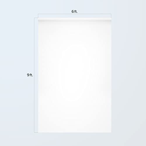 Julius Studio 6 x 9 ft. (72 x 108 inch) Pure White Backdrop Screen, 100% Pure Seamless Background, High Density 150 GSM Fabric with Elastic String Clips for Photo Video Streaming Studio, JSAG103