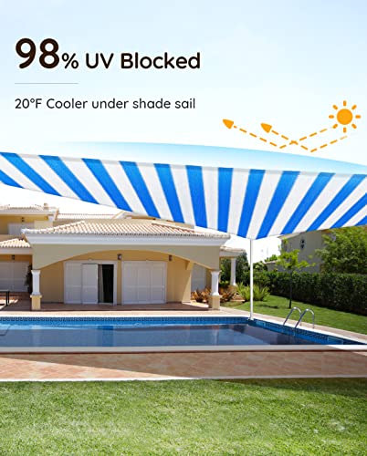 Quictent 20x20x20ft 185G HDPE Triangle Sun Shade Sail Canopy 98% UV Block Outdoor Patio Garden with Hardware Kit