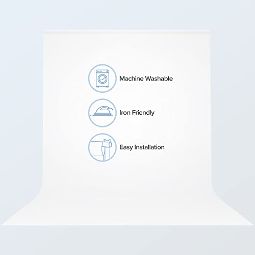Julius Studio 6 x 9 ft. (72 x 108 inch) Pure White Backdrop Screen, 100% Pure Seamless Background, High Density 150 GSM Fabric with Elastic String Clips for Photo Video Streaming Studio, JSAG103