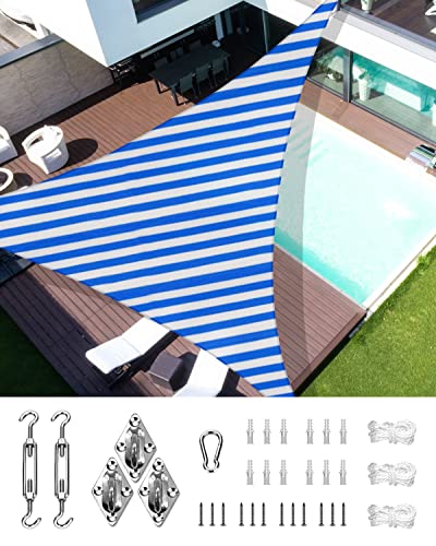 Quictent 20x20x20ft 185G HDPE Triangle Sun Shade Sail Canopy 98% UV Block Outdoor Patio Garden with Hardware Kit