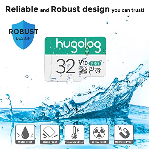 Hugolog 32GB Micro SD Card 5 Pack, Micro SDXC UHS-I Memory Card – 95MB/s,633X,U3,C10, Full HD Video V30, A1, FAT32, High Speed Flash TF Card P500 for Phone/Tablet/PC/Computer