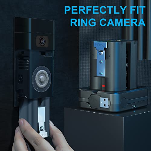 2 Packs 6040mAh Rechargeable Battery and Dual USB Charging Station Compatible with Ring, for Video Doorbell 2/3/4 and Spotlight Cam Battery 3.65V Lithium-Ion Batteries (Not for Stick Up Cam)