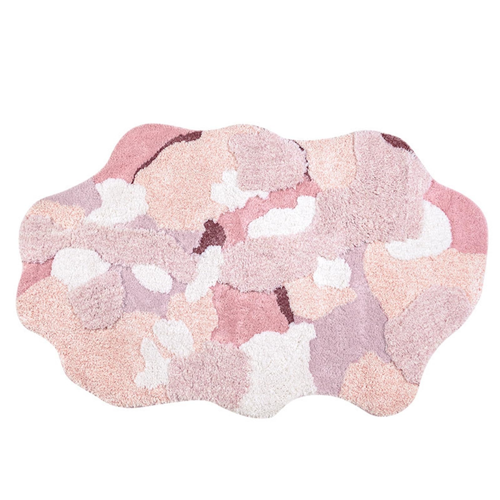 HULKI Cute 3D Moss Bathroom Rugs, Pink Rugs for Girls Bedroom, Non-Slip Soft Carpet Area Rug, Absorbent Bath Mat for Bedroom Bedside Living Room Home Floor Aesthetic Decor (Size : 39.3 * 63.0IN)