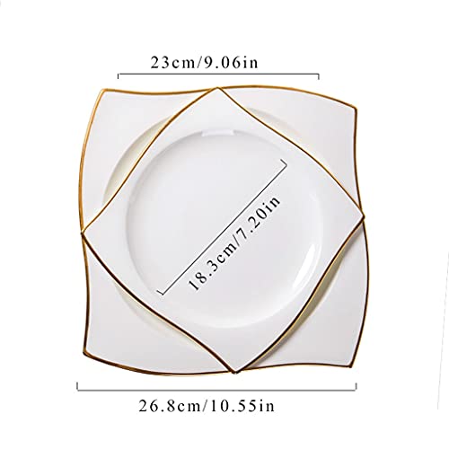 GRFIT Dishes Plates Ceramic Dinner Plates Set of 2 Serving Dishes for Pasta Noodle Steak and Appetizer Plates. Oven and Dishwasher Safe (8inch 10inch) Home dining plate (Size : A)