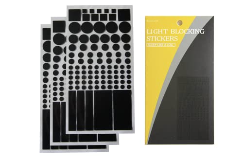 GreCreft LED Light Blocking Stickers, Light Dimming LED Filters, (3 Sheets) Light Covers for Electronics, Light Stickers Blackout, Dimming 80% ~ 100% of LED Lights