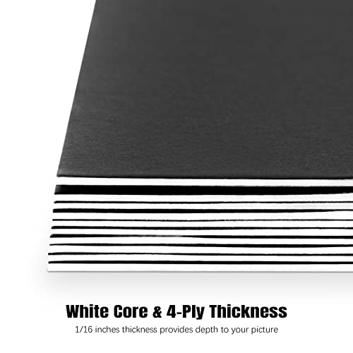 AUEAR, Black 11x14 Uncut Mat Matte Boards for Picture Framing, Print, Artwork - Backing Boards 1/16" Thick, 15 Pack