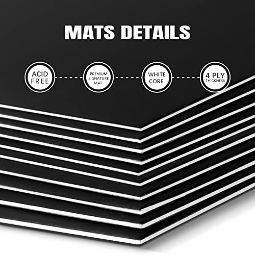 AUEAR, Black 11x14 Uncut Mat Matte Boards for Picture Framing, Print, Artwork - Backing Boards 1/16" Thick, 15 Pack