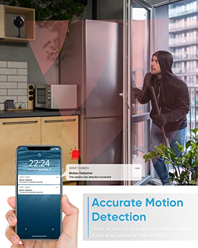 owltron 2 PCS 1080P Indoor Camera Security Camera Baby Monitor with Camera Surveillance Indoor Compatible with Alexa, Pet Camera with APP 2-Way Audio Motion Detection Night Vision (T1)