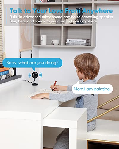 owltron 2 PCS 1080P Indoor Camera Security Camera Baby Monitor with Camera Surveillance Indoor Compatible with Alexa, Pet Camera with APP 2-Way Audio Motion Detection Night Vision (T1)